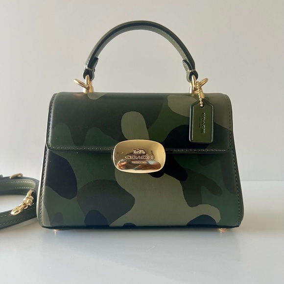 Coach | Bags | Euc Coach Eliza Mini Top Handle Bag Dark Cypress Multi ...